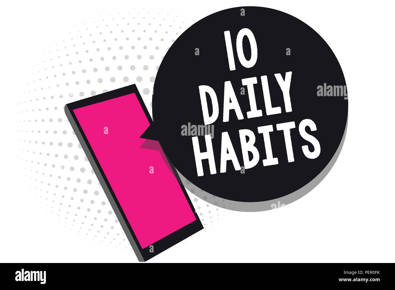 Text sign showing 10 Daily Habits. Conceptual photo Healthy routine ...