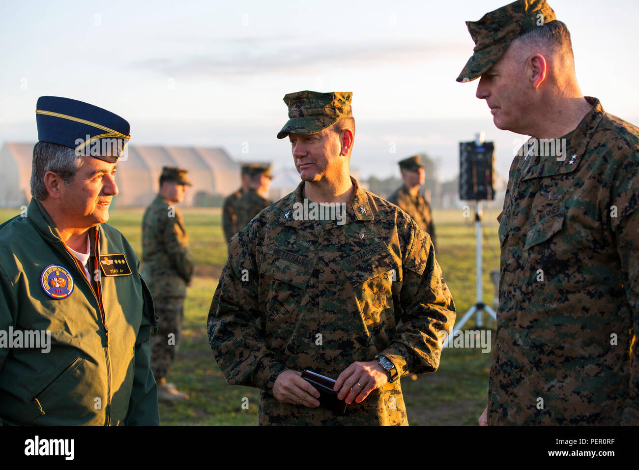 From left, Col. Carlos de Ysasi, Spanish 11th Wing commander, U.S ...