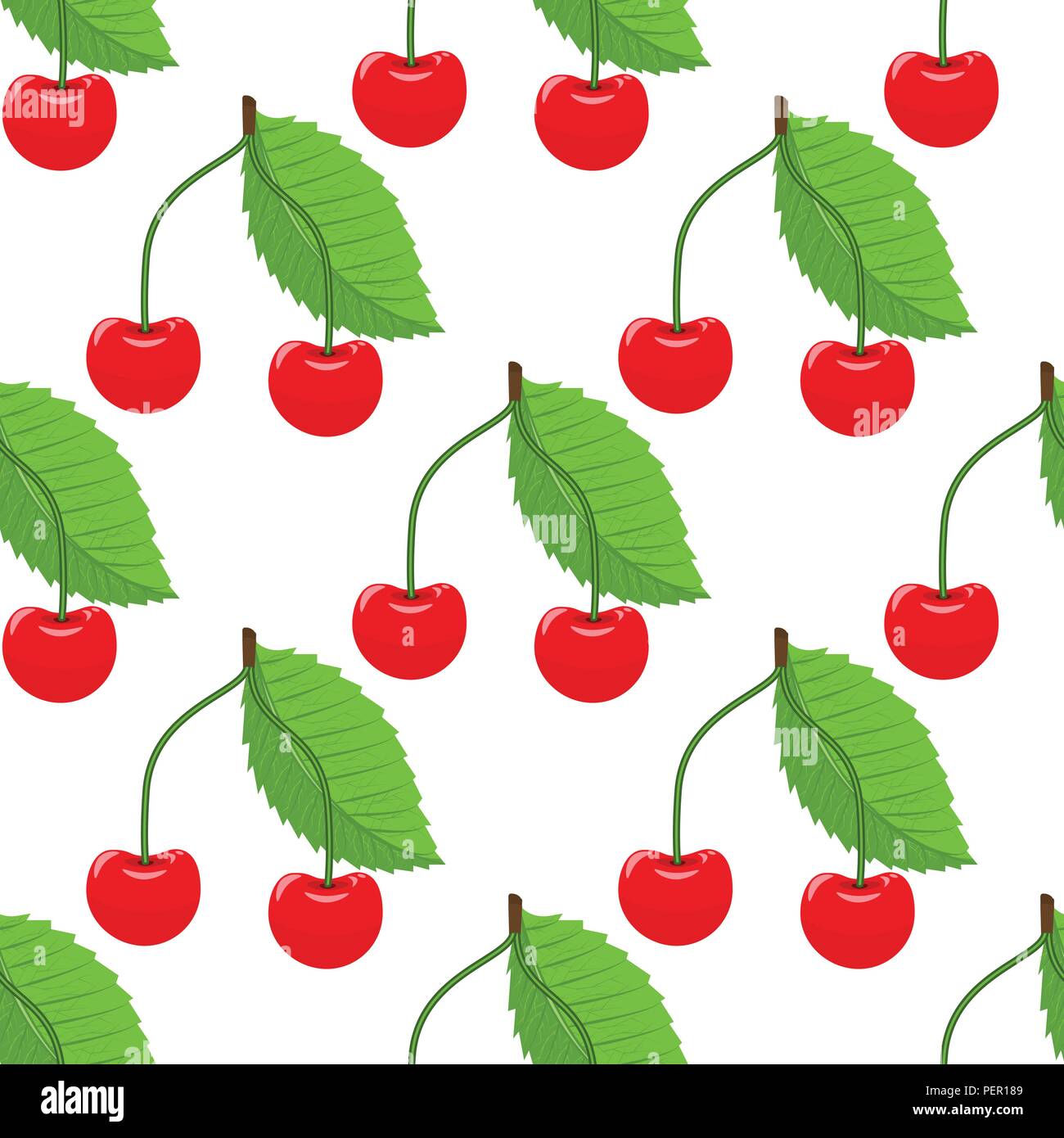Cute cherry seamless pattern with flat and solid color style. Good for ...