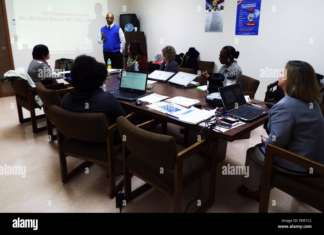Michael Bland, chief executive officer 80th Training Command, addresses ...