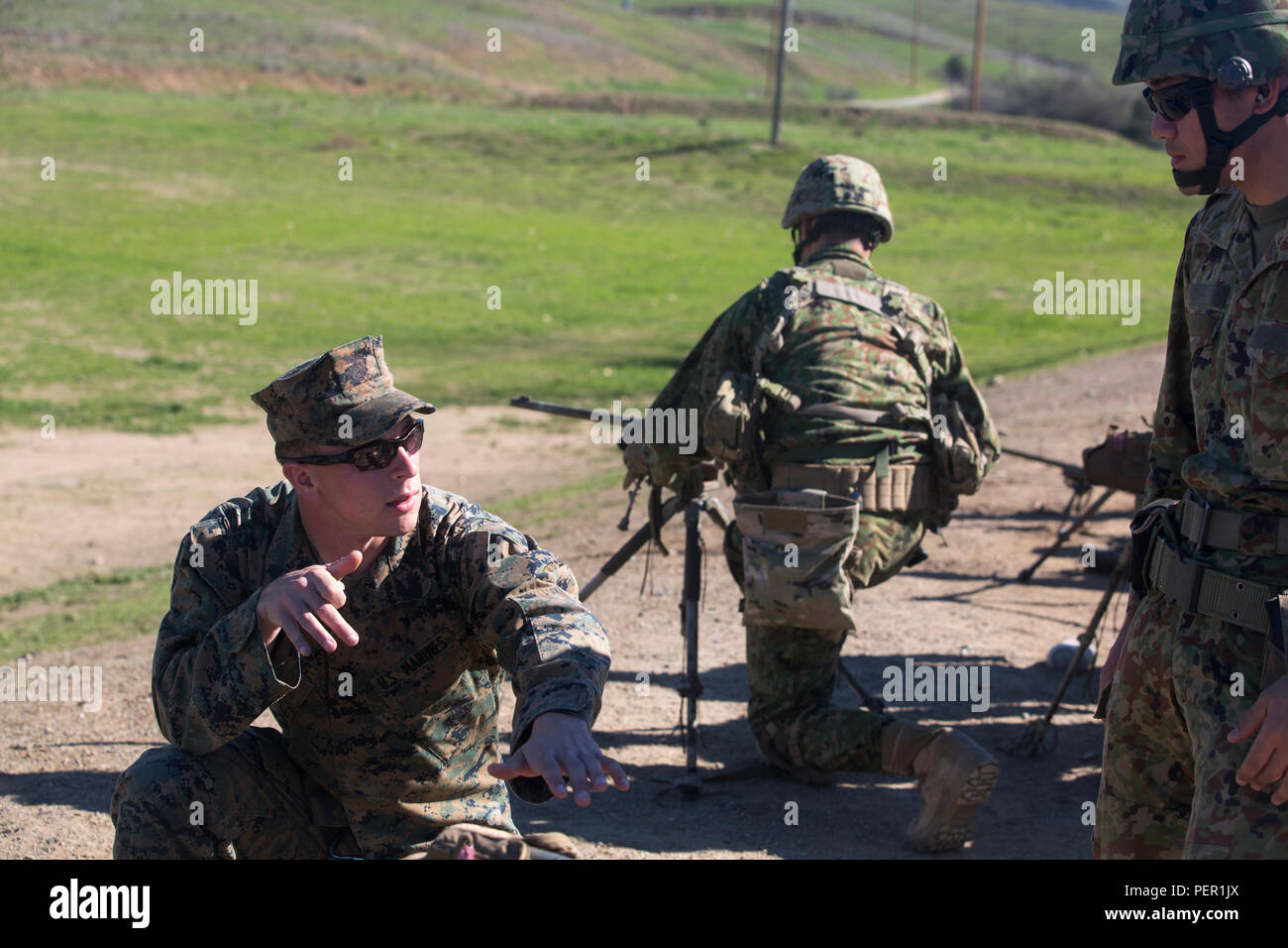 U.S. Marine Sgt. Mason Wilhelmy, primary marksmanship instructor with ...