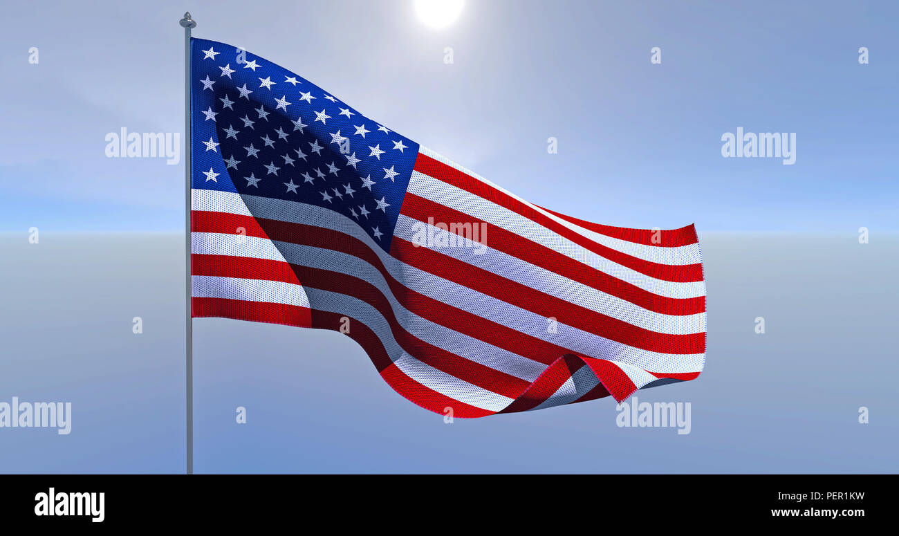 USA American Flag. 3D render Stock Photo - Alamy