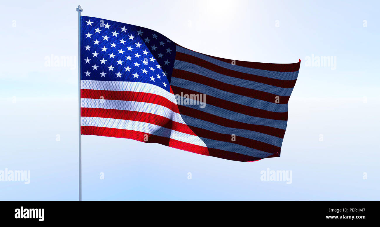 3d render flagpole united hi-res stock photography and images - Alamy