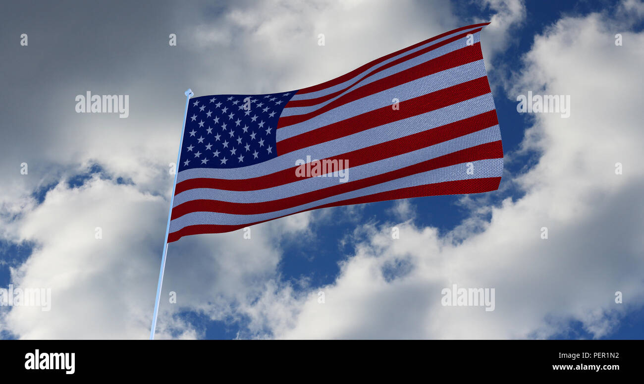 USA American Flag. 3D render Stock Photo - Alamy