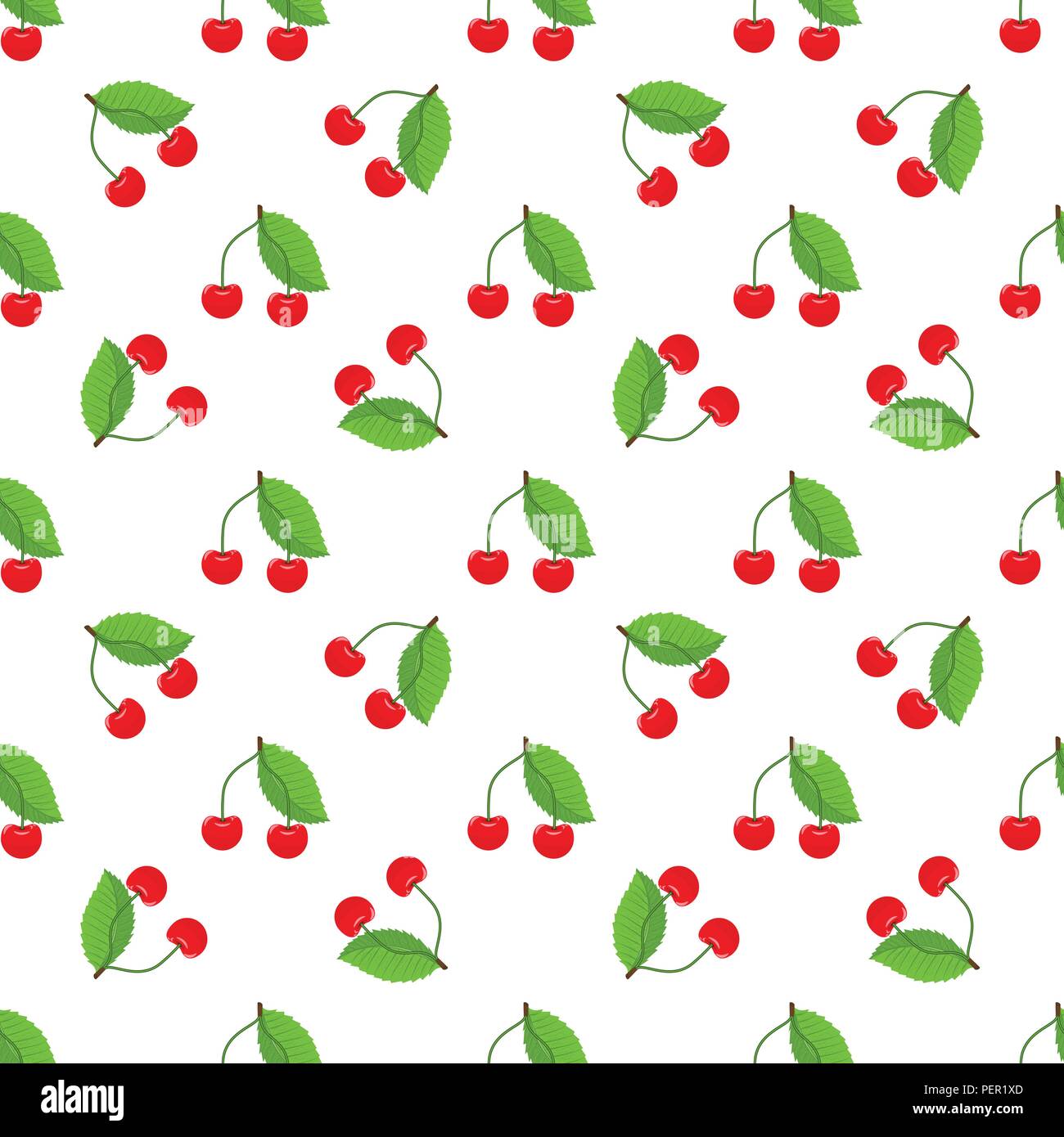 Cute cherry seamless pattern with flat and solid color style. Good for ...