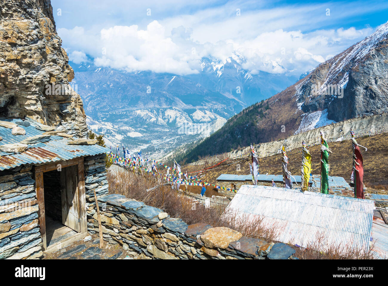 Beautiful view of the area in Milarepa cave area, Nepal Stock Photo - Alamy