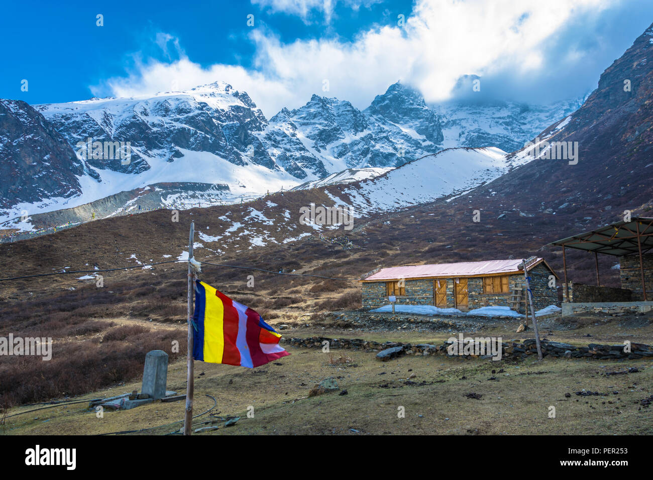 Beautiful view of the area in Milarepa cave area, Nepal Stock Photo - Alamy