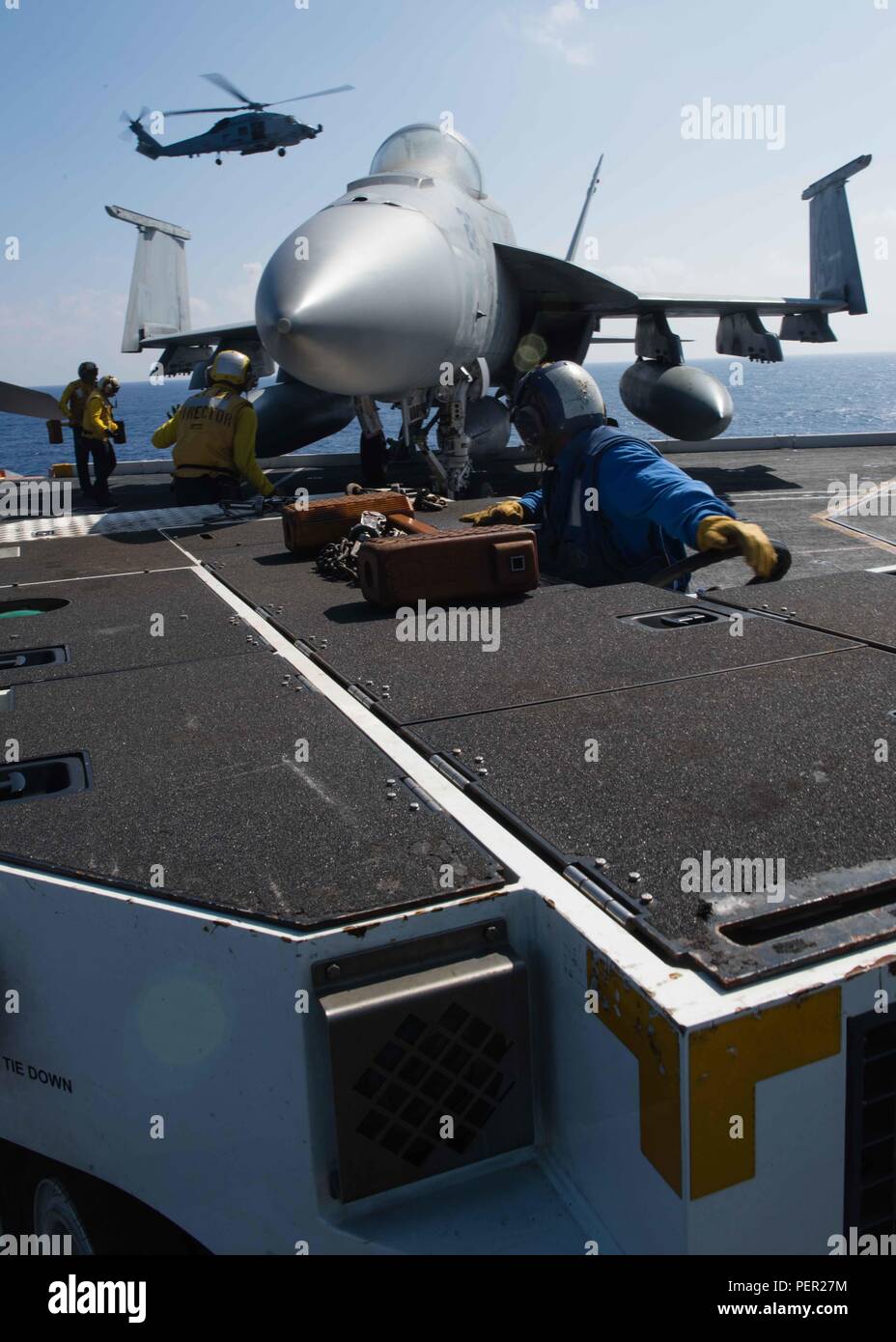 On the flight deck of the Nimitz‑class aircraft carrier USS John C ...