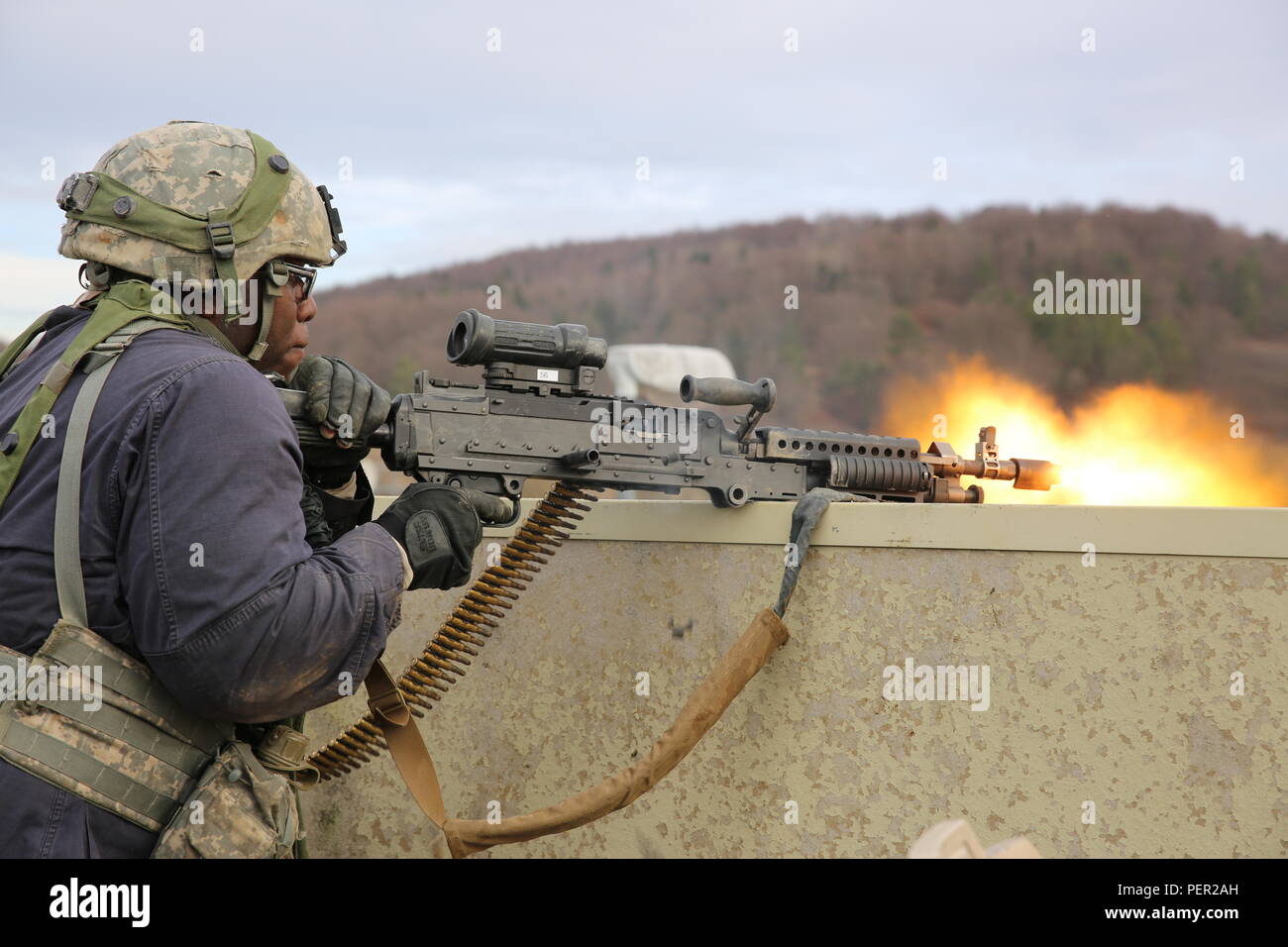 U.S. Army Spc. Jason Robinson of 2nd Battalion, 156th Infantry Regiment ...