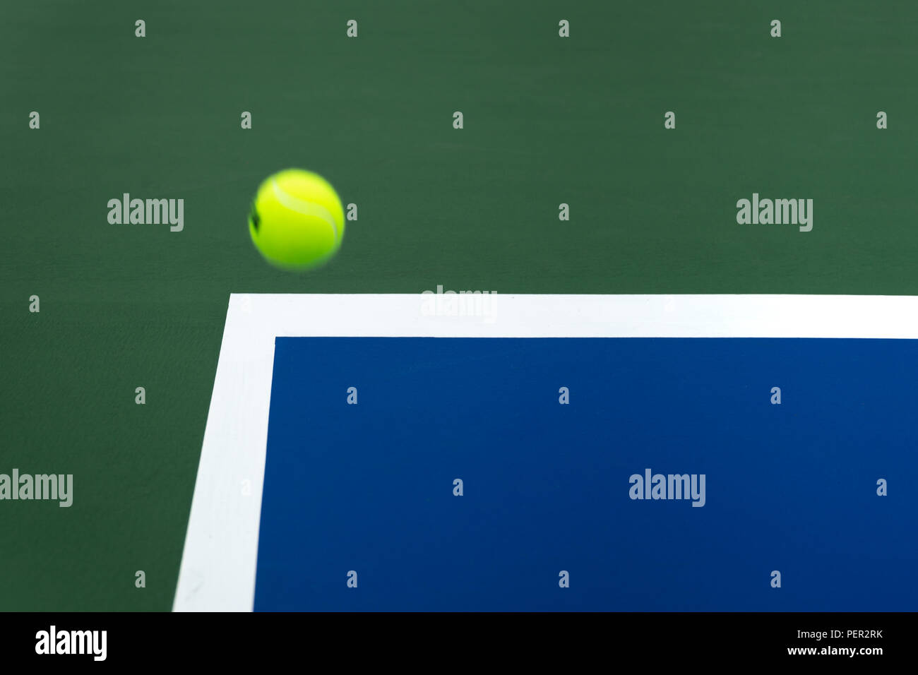 Tennis ball on the court in competition outdoor Stock Photo - Alamy