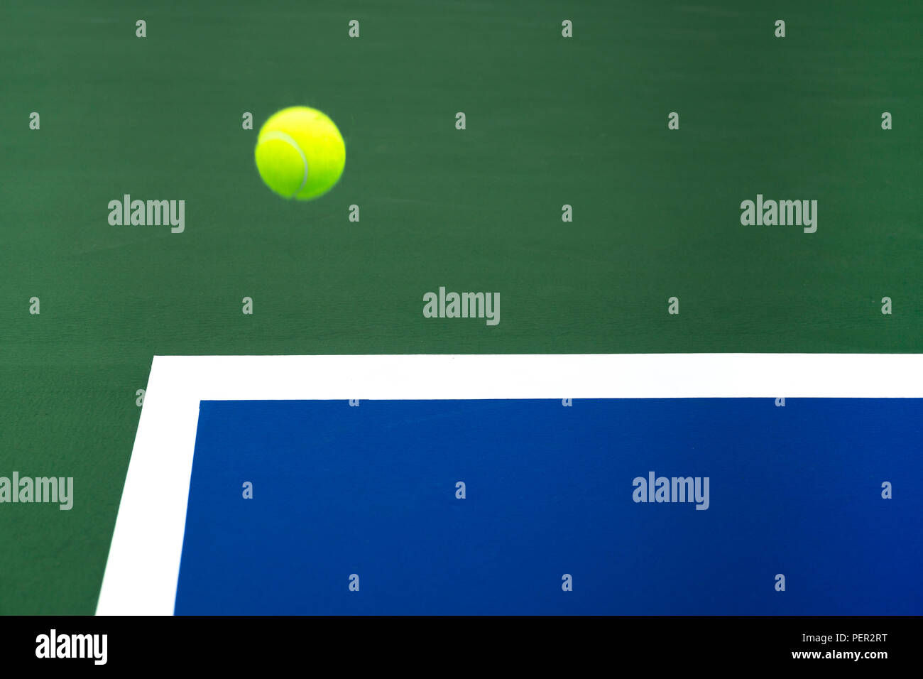 Tennis ball on the court in competition outdoor Stock Photo - Alamy