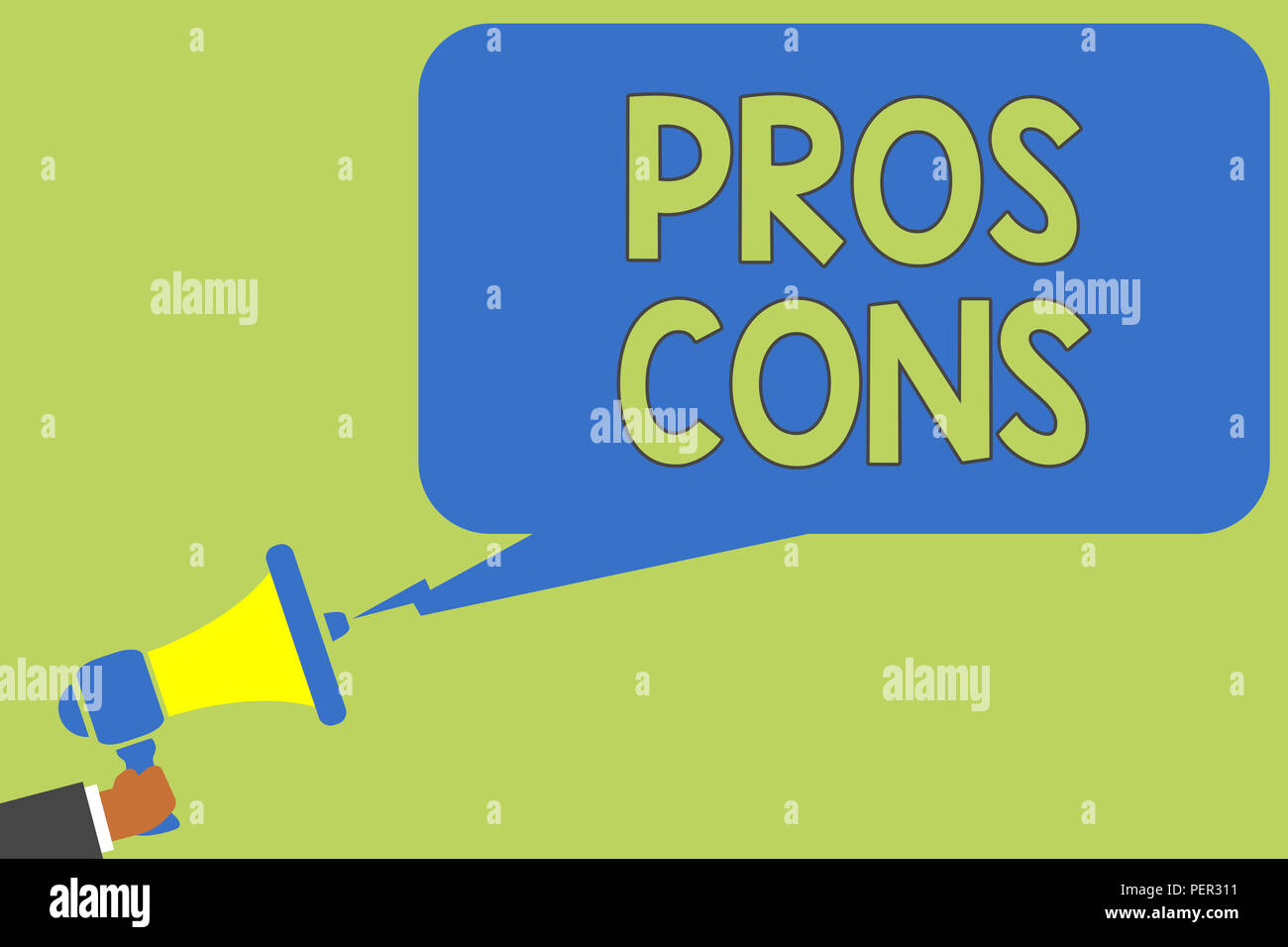 Text sign showing Pros Cons. Conceptual photo The favorable and ...