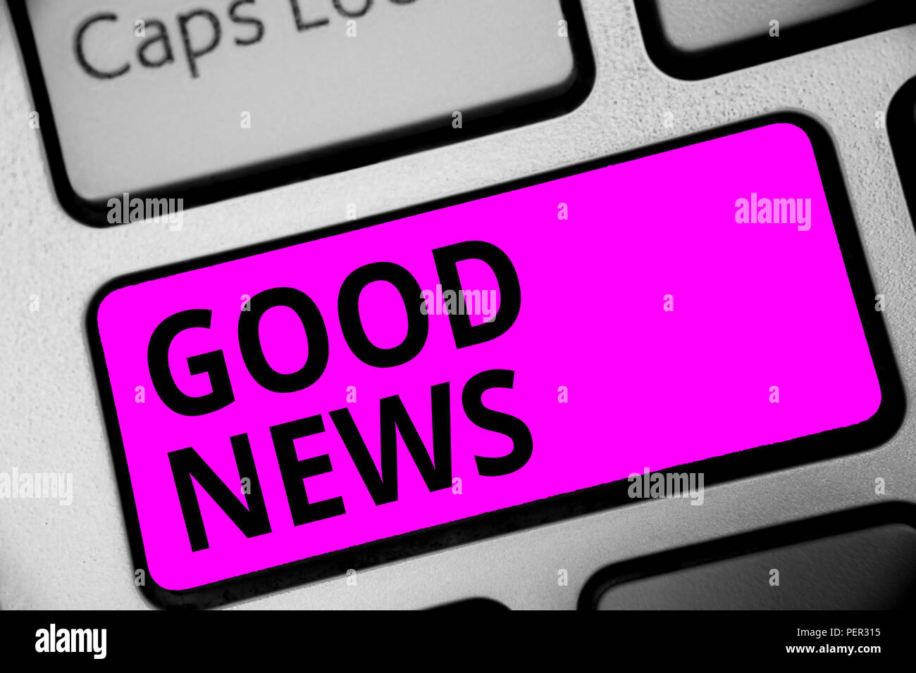 Writing note showing Good News. Business photo showcasing Someone or ...