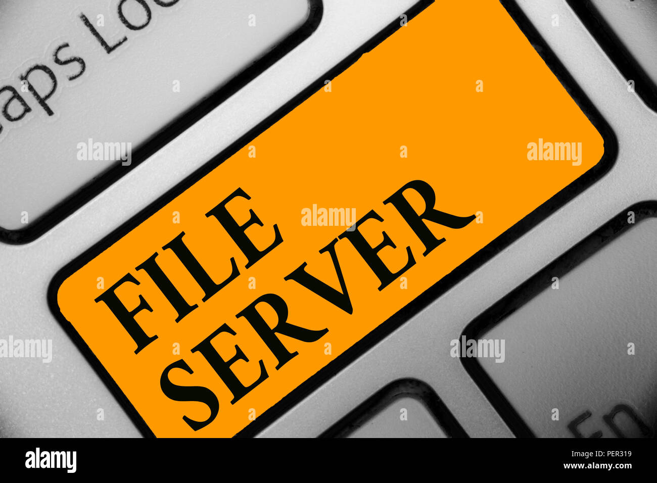 Writing note showing File Server. Business photo showcasing device which controls access to ...