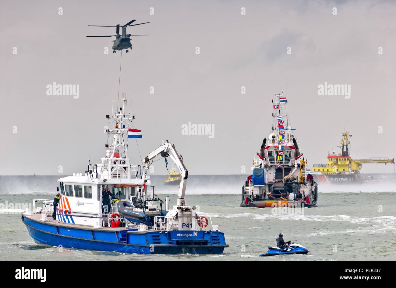 various emergency services work together during a rescue operation at ...