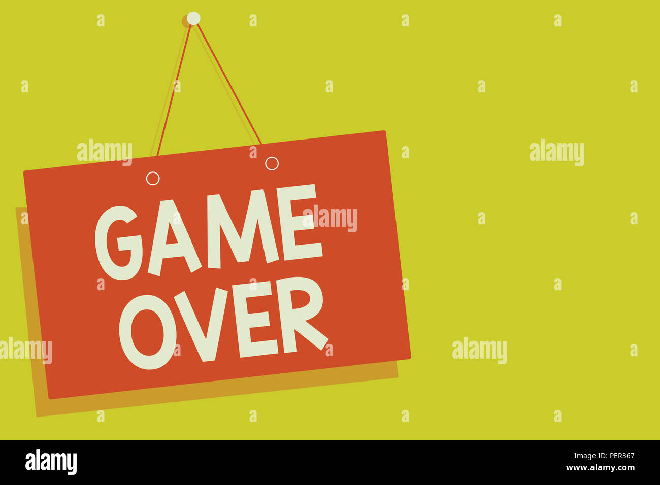 Handwriting text Game Over. Concept meaning A situation in a particular ...