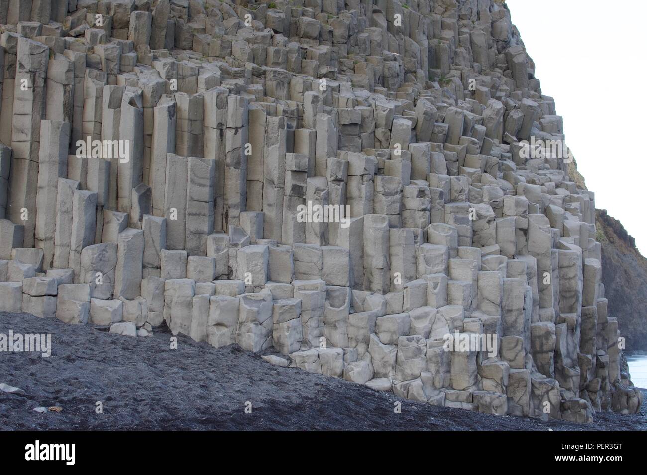 Basaltic columns at Reynisfjara Black Sand Beach Stock Photo - Alamy