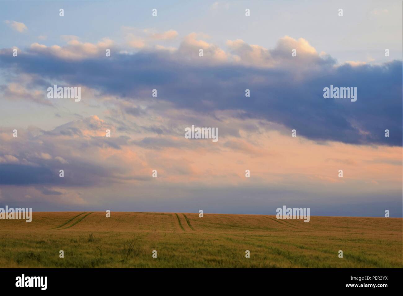 Sunset over England countryside Stock Photo - Alamy