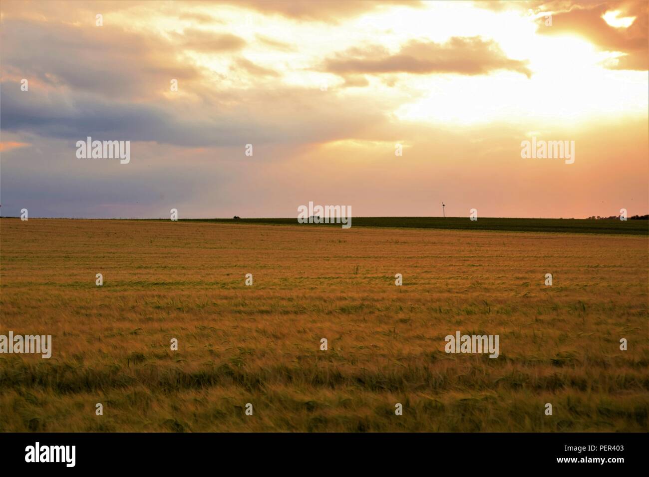 Sunset over England countryside Stock Photo - Alamy