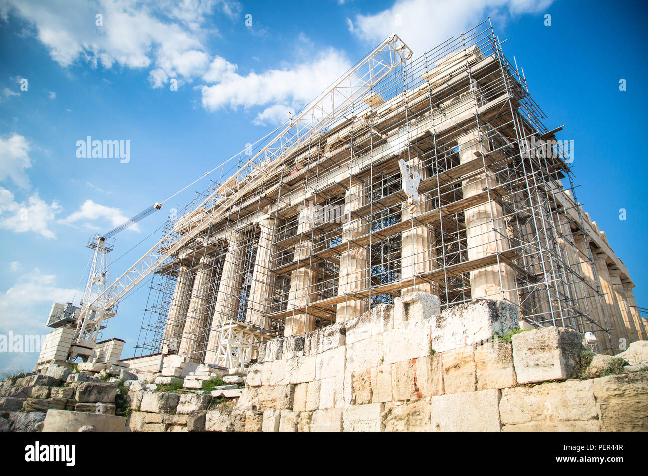 The Parthenon is under reconstruction. Ancient Greek temple Parthenon ...