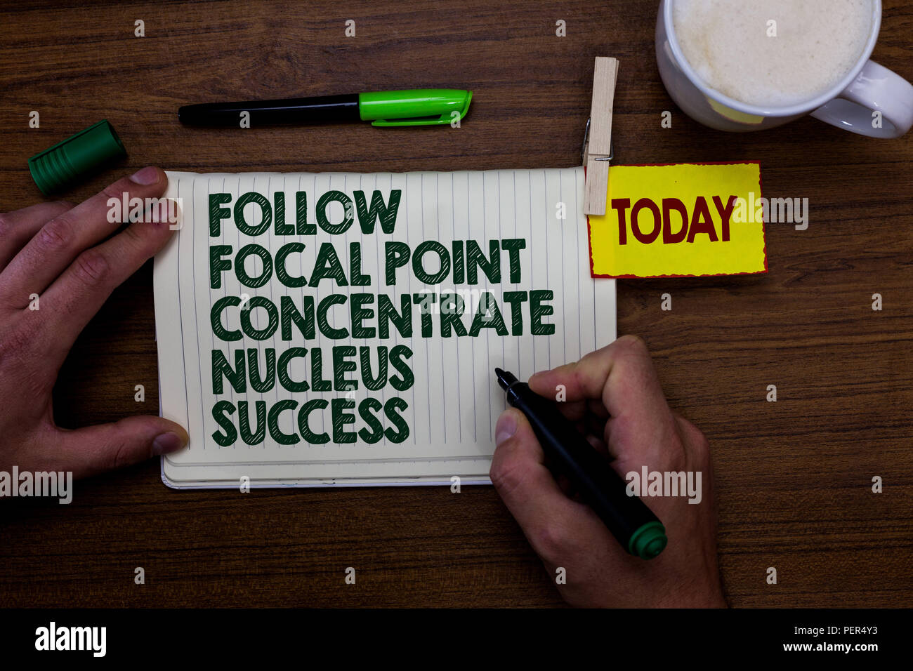 Word writing text Follow Focal Point Concentrate Nucleus Success ...