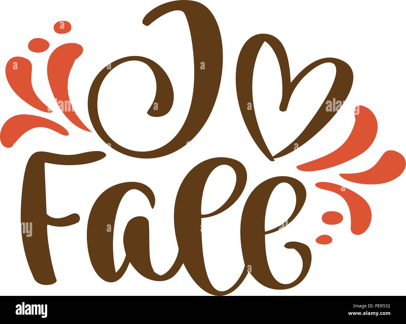 I love Fall handwritten autumn season inscriptions. Vector hand ...