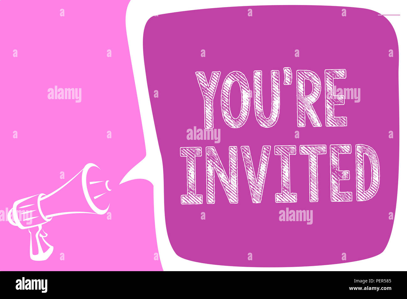 Text sign showing You re are Invited. Conceptual photo Please join us ...