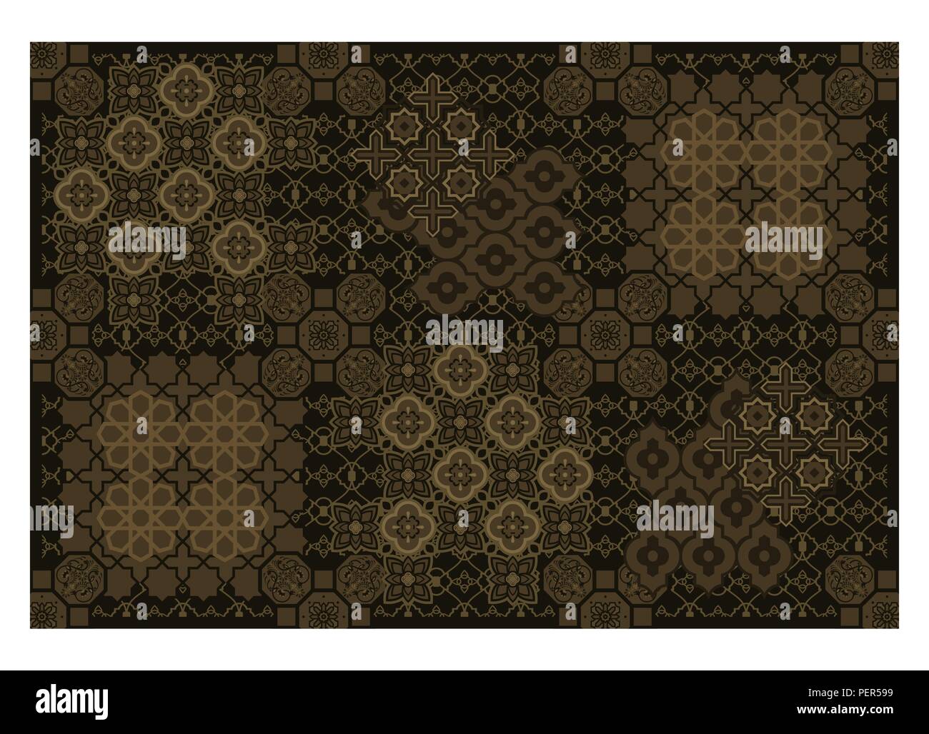 Eastern arabic rug mat ornament vector pattern print. Taupe colors ...