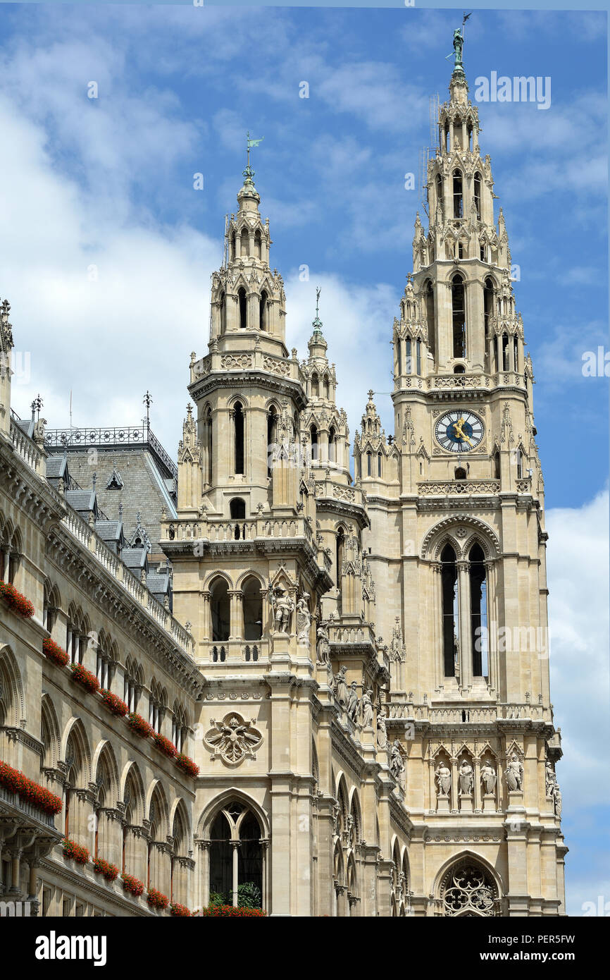 Town hall of the Austrian capital Vienna built from 1872 to 1883 ...