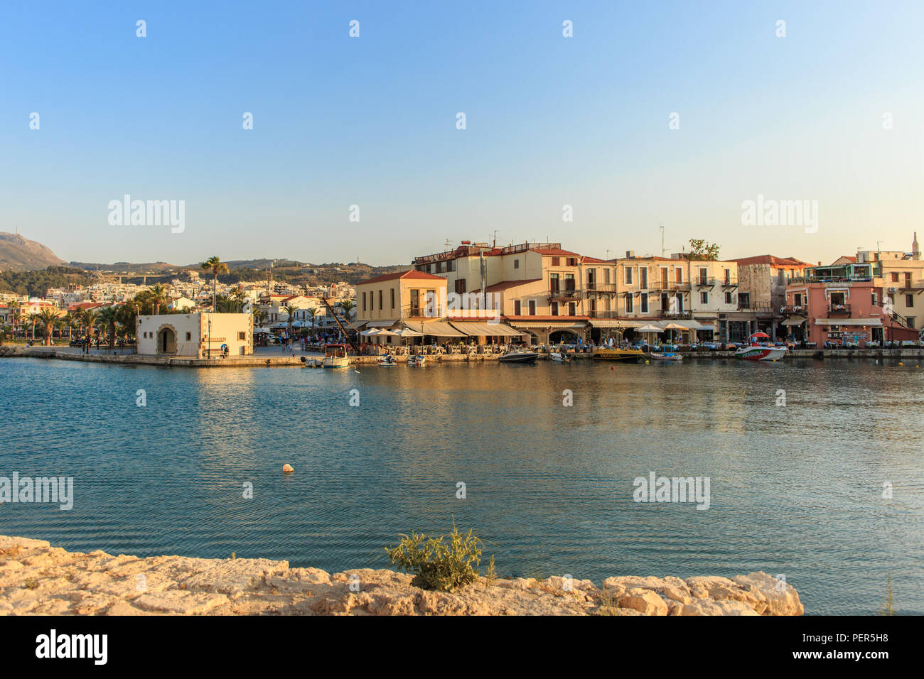 The old venetian port in Rethymno, Crete island, Greece Stock Photo - Alamy