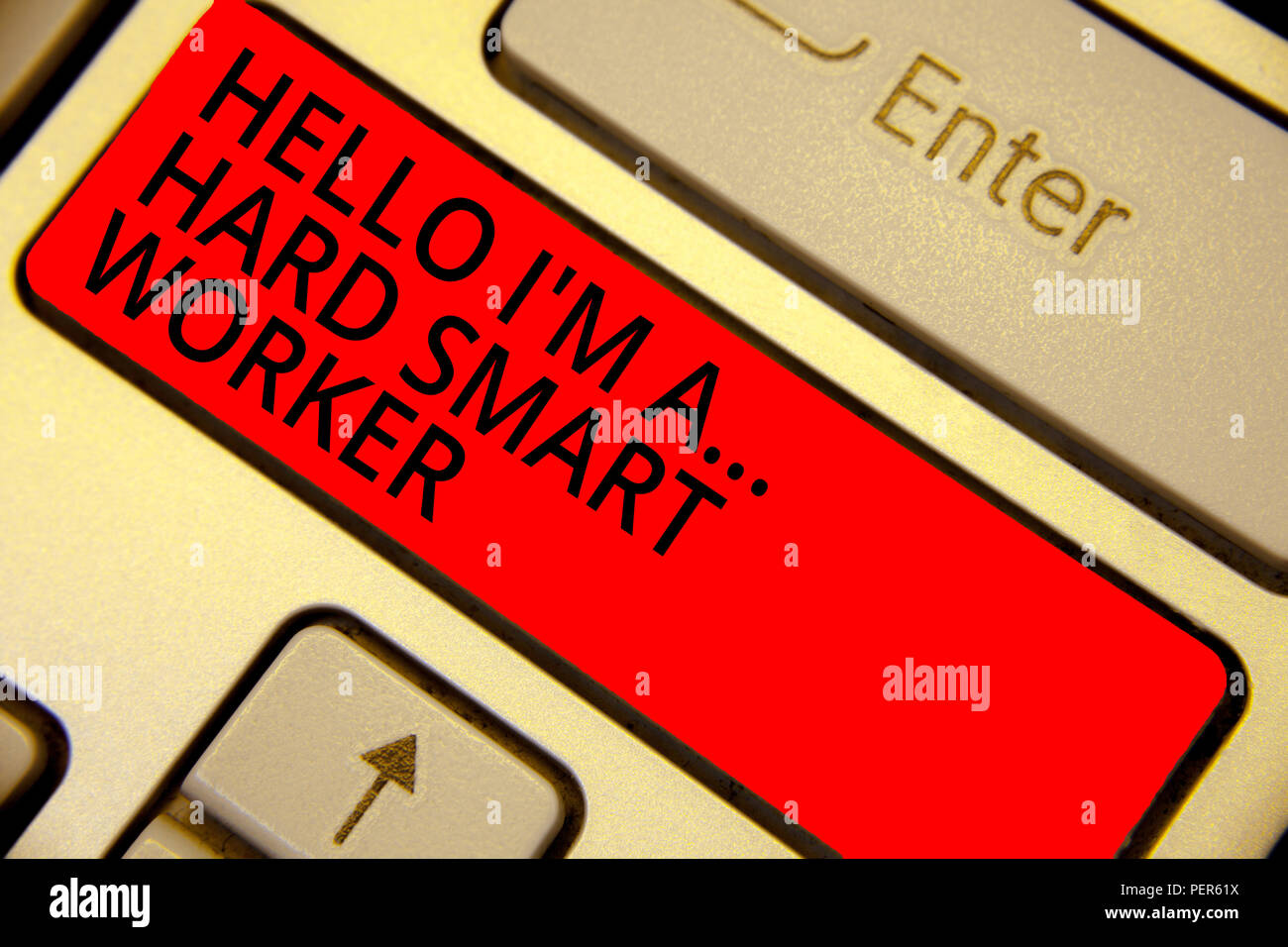 Word writing text Hello I am A ... Hard Smart Worker. Business concept ...