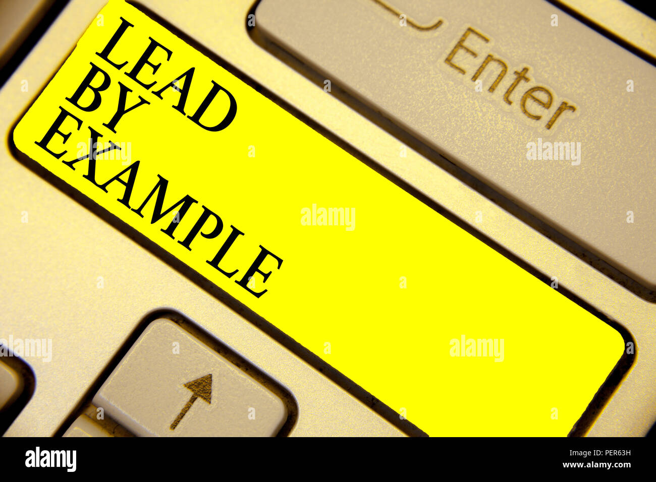 Writing note showing Lead By Example. Business photo showcasing Be a ...