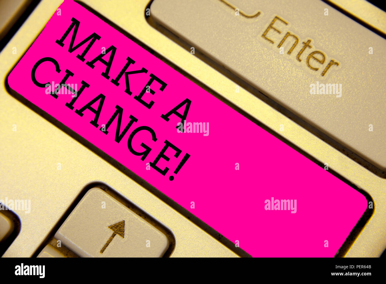 Writing note showing Make A Change. Business photo showcasing Try new ...