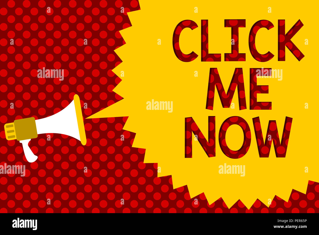 Text sign showing Click Me Now. Conceptual photo Internet helping desk ...