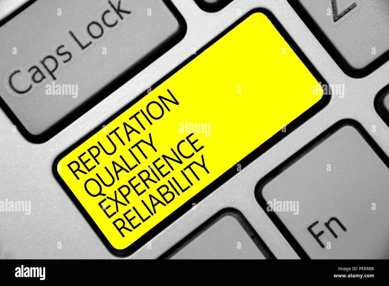 Text sign showing Reputation Quality Experience Reliability. Conceptual ...