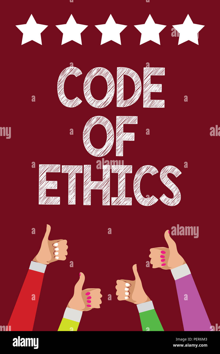 Conceptual hand writing showing Code Of Ethics. Business photo text ...