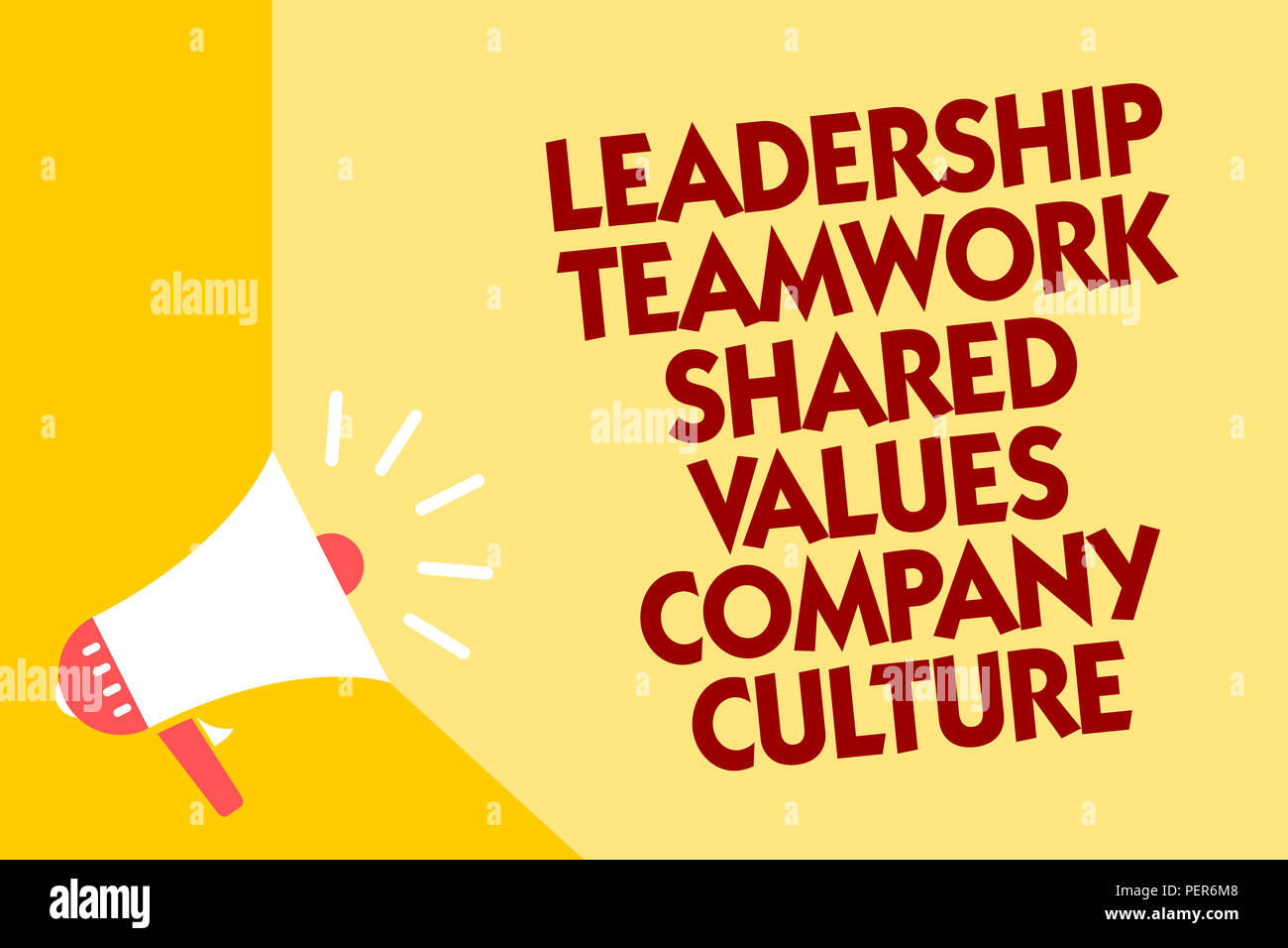 Text sign showing Leadership Teamwork Shared Values Company Culture ...