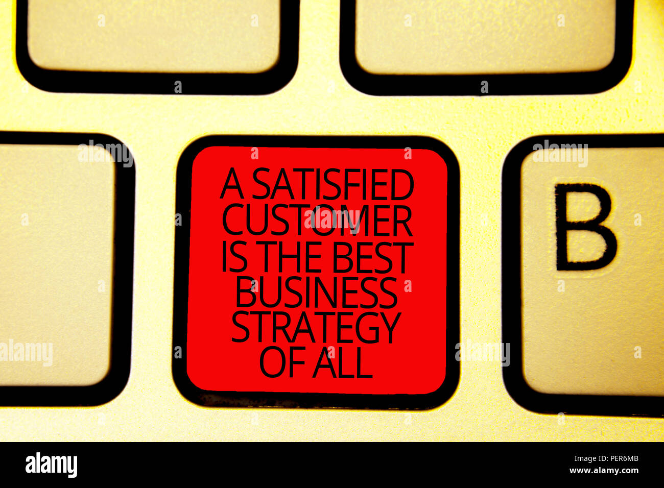 Text sign showing A Satisfied Customer Is The Best Business Strategy Of ...