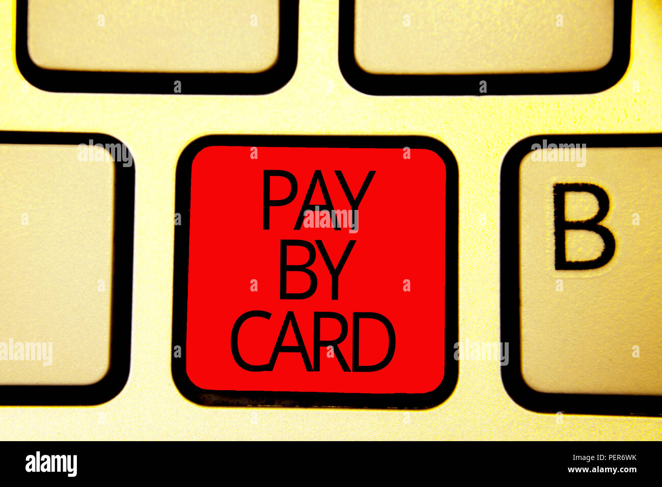 Text sign showing Pay By Card. Conceptual photo Payments on credit ...