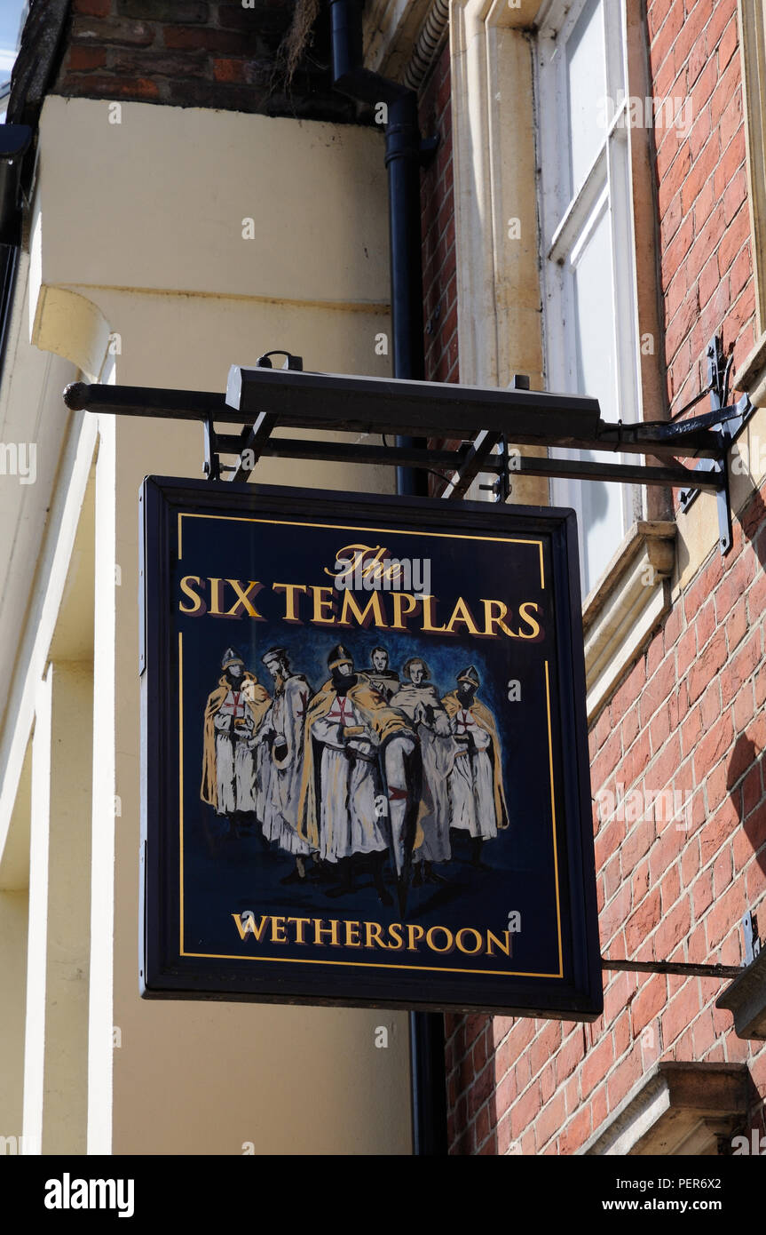 Six Templars sign, Hertford, Hertfordshire Stock Photo - Alamy