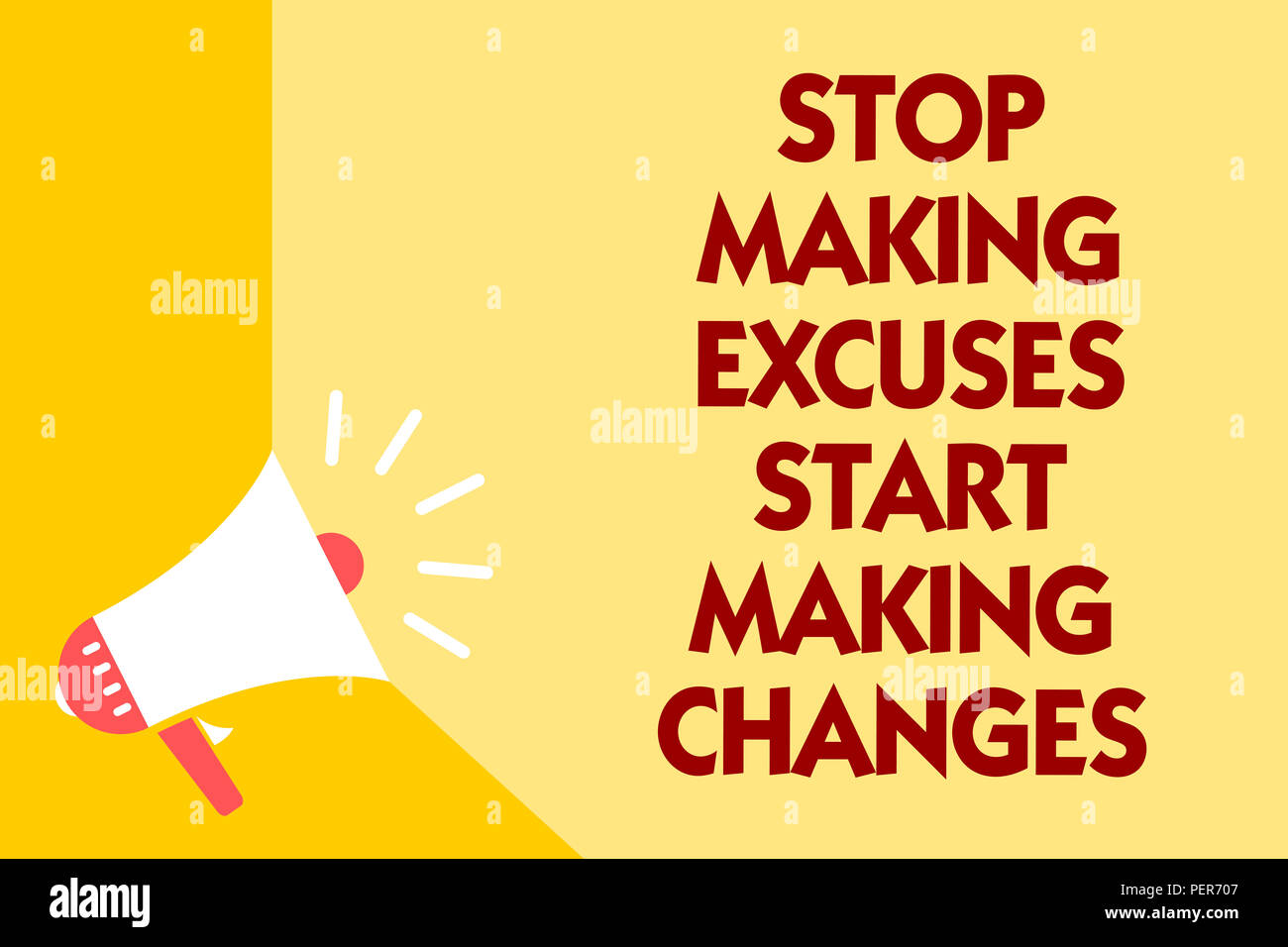 Text sign showing Stop Making Excuses Start Making Changes. Conceptual ...
