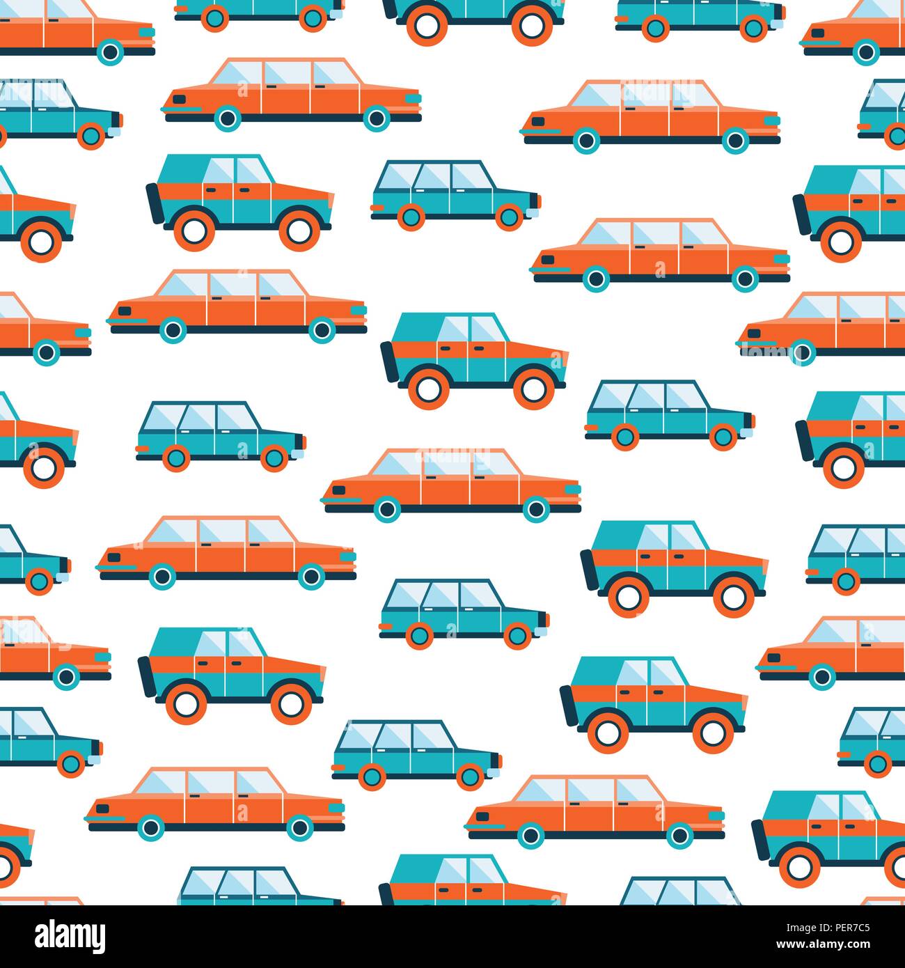 Lovely colorful cars seamless background pattern. Vector illustration ...