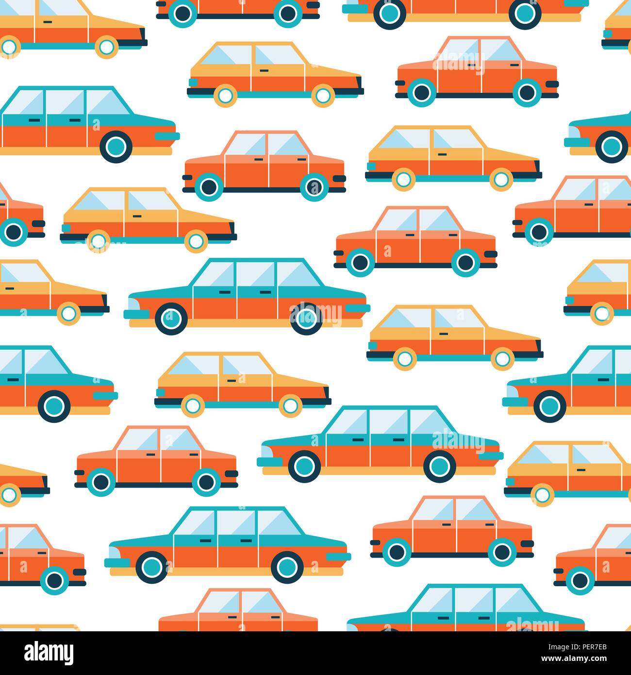 Lovely colorful cars seamless background pattern. Vector illustration ...