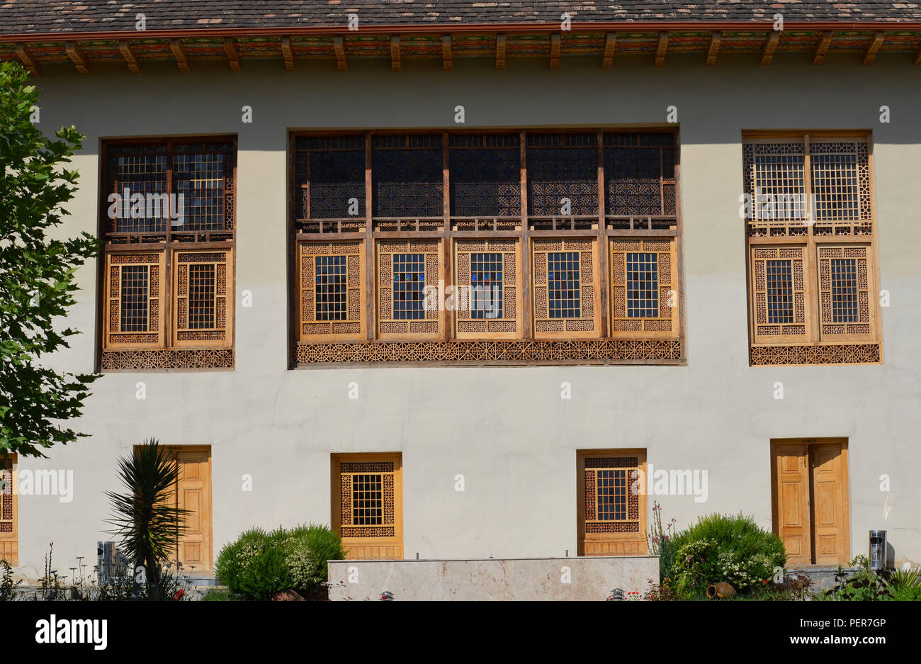 Façade of the eighteenth century’s Palace of the Sheki Khans ...