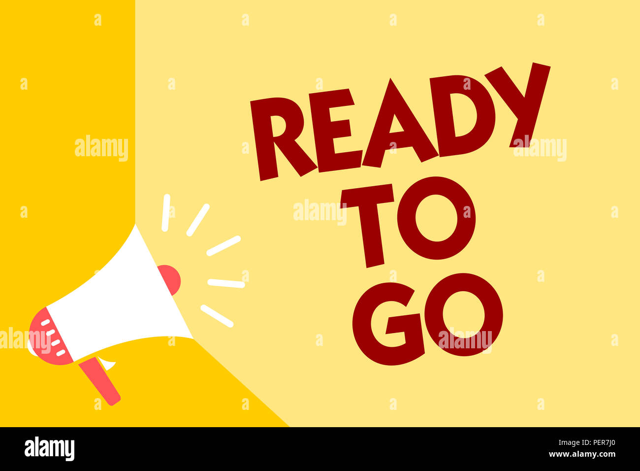 Text sign showing Ready To Go. Conceptual photo Are you prepared for ...