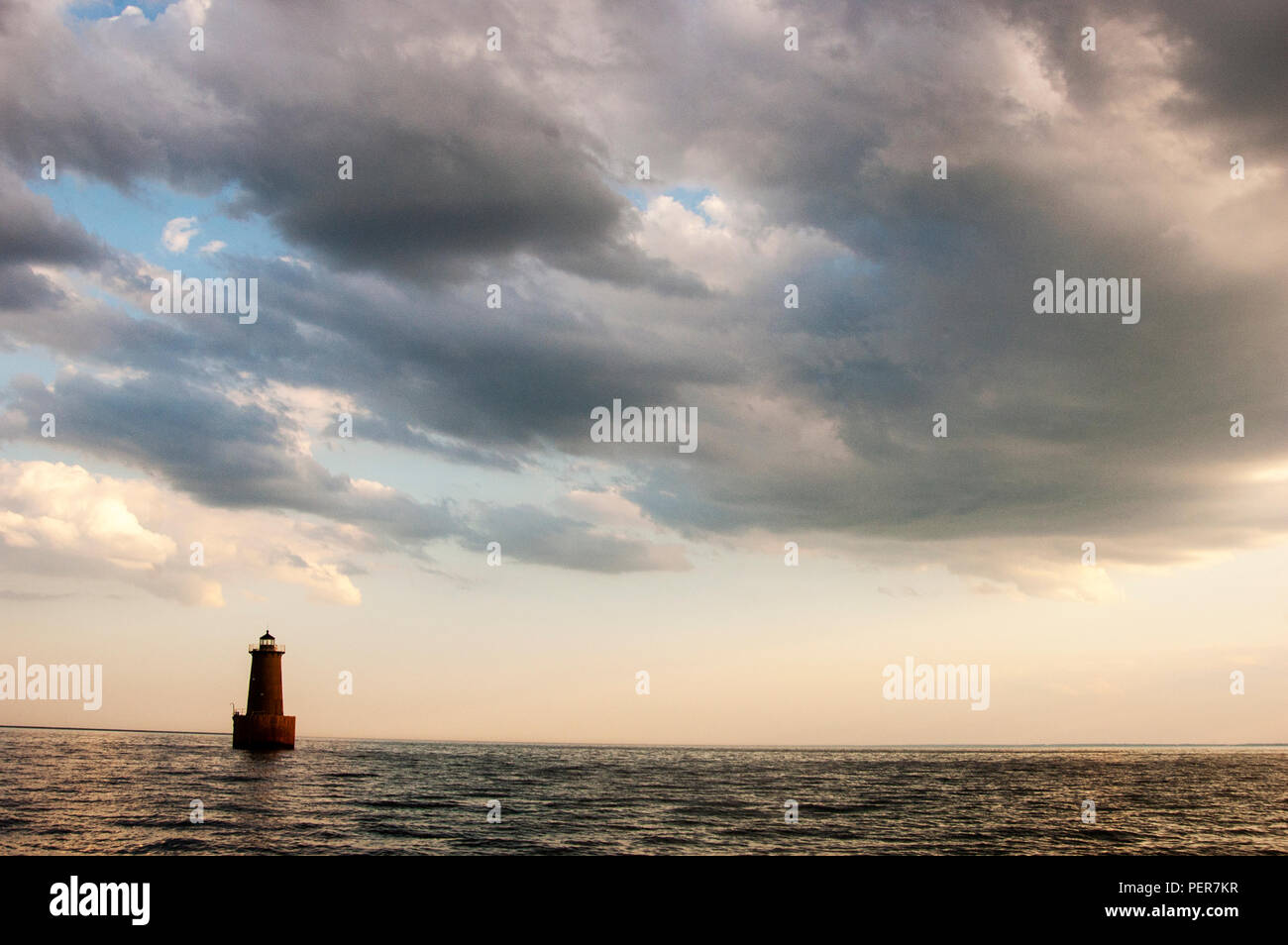 Bloody Point Bar Lighthouse and entrance to the Chesapeake Bay ...