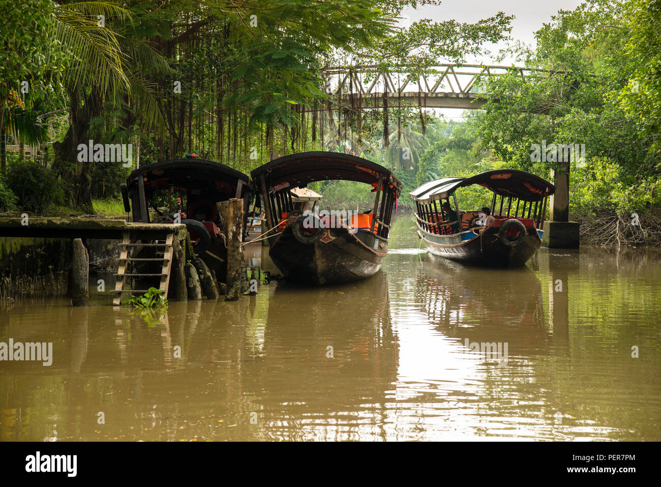 Saigon River boats in Vietnam Stock Photo - Alamy