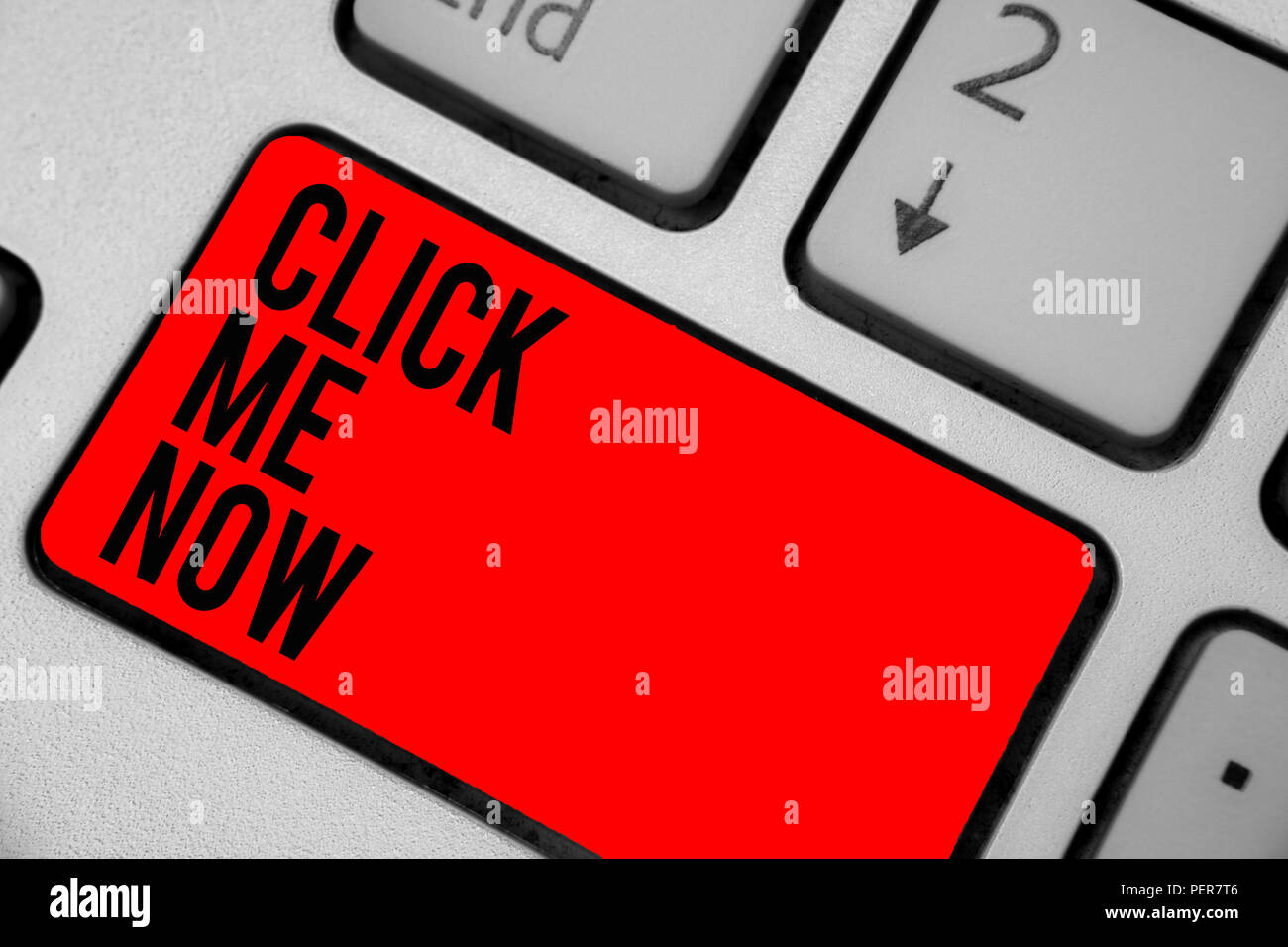 Conceptual hand writing showing Click Me Now. Business photo text ...