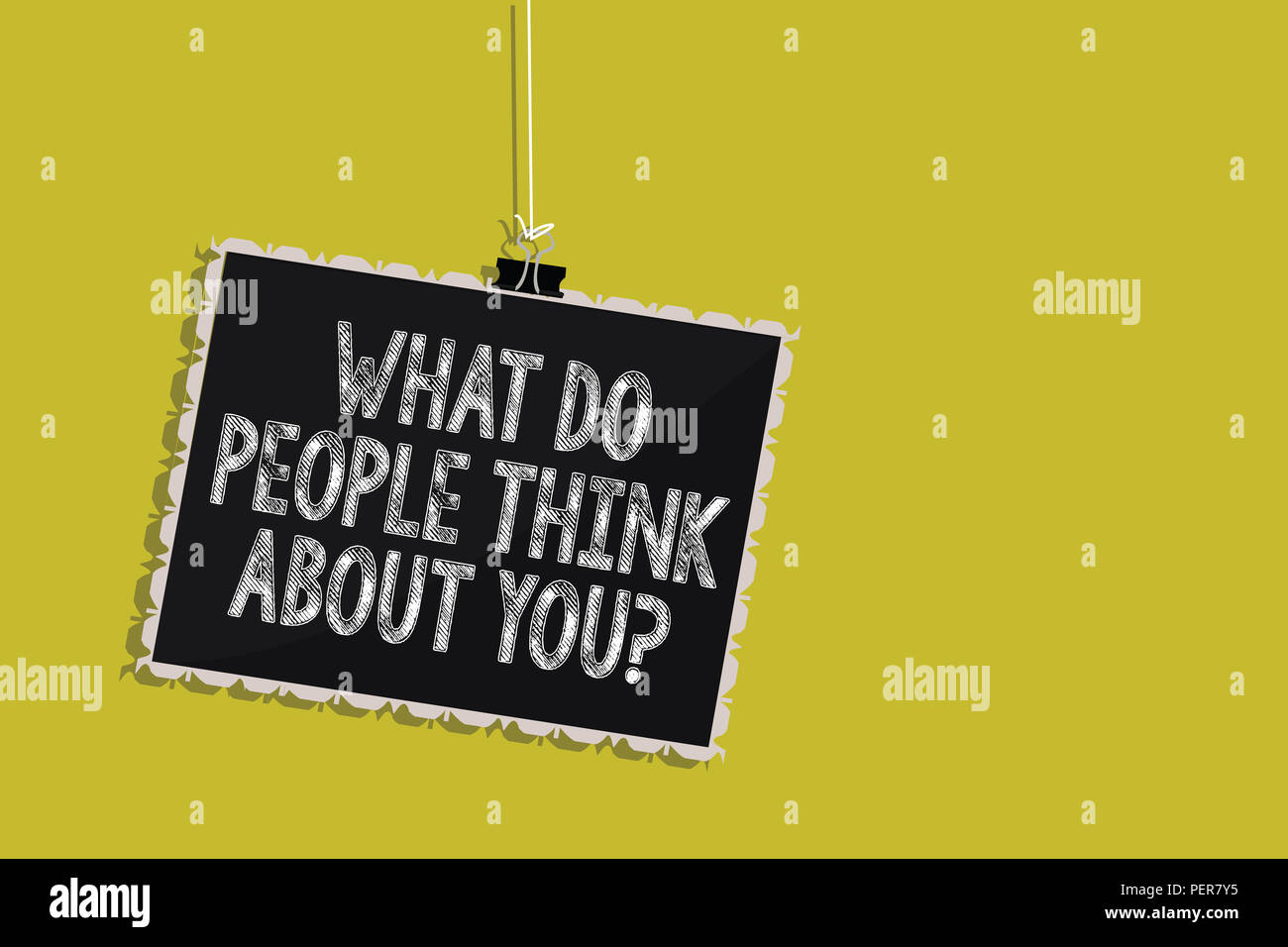 Handwriting text What Do People Think About You question. Concept ...