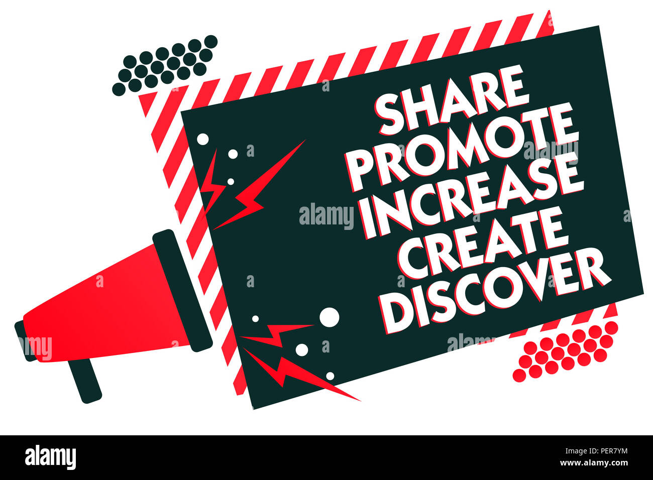 Handwriting text writing Share Promote Increase Create Discover ...